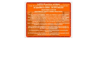 An OSHA Lock-Out & Tag-Out (LOTO) Presentation | PDF