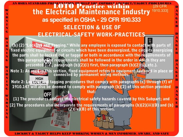 An OSHA - LOTO Presentation | PPT | Medical Health