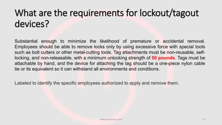 Lock out and Tag out Training ppt and pdf | PPT