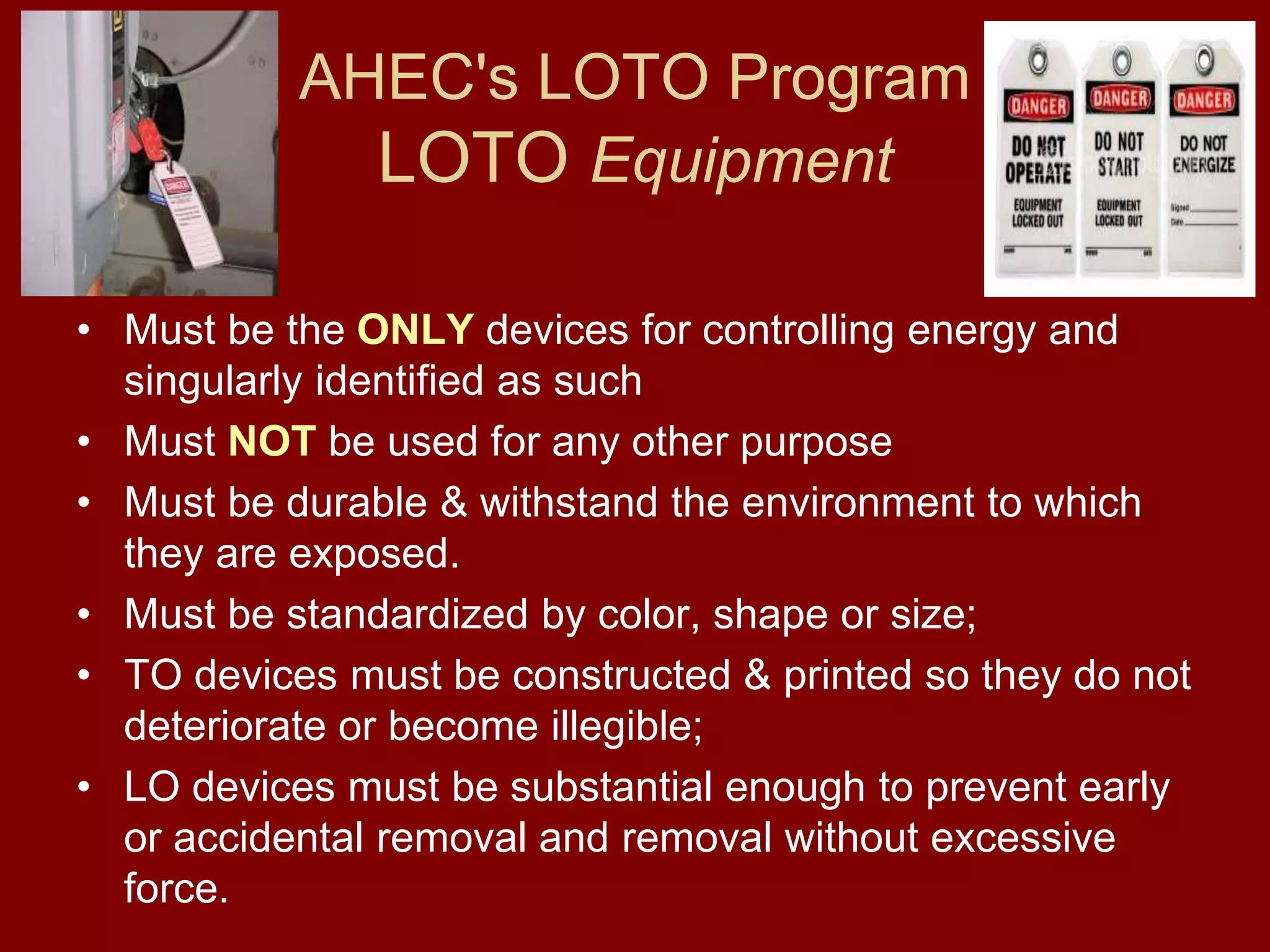 Lock Out Tag Out (LOTO) | PPTX