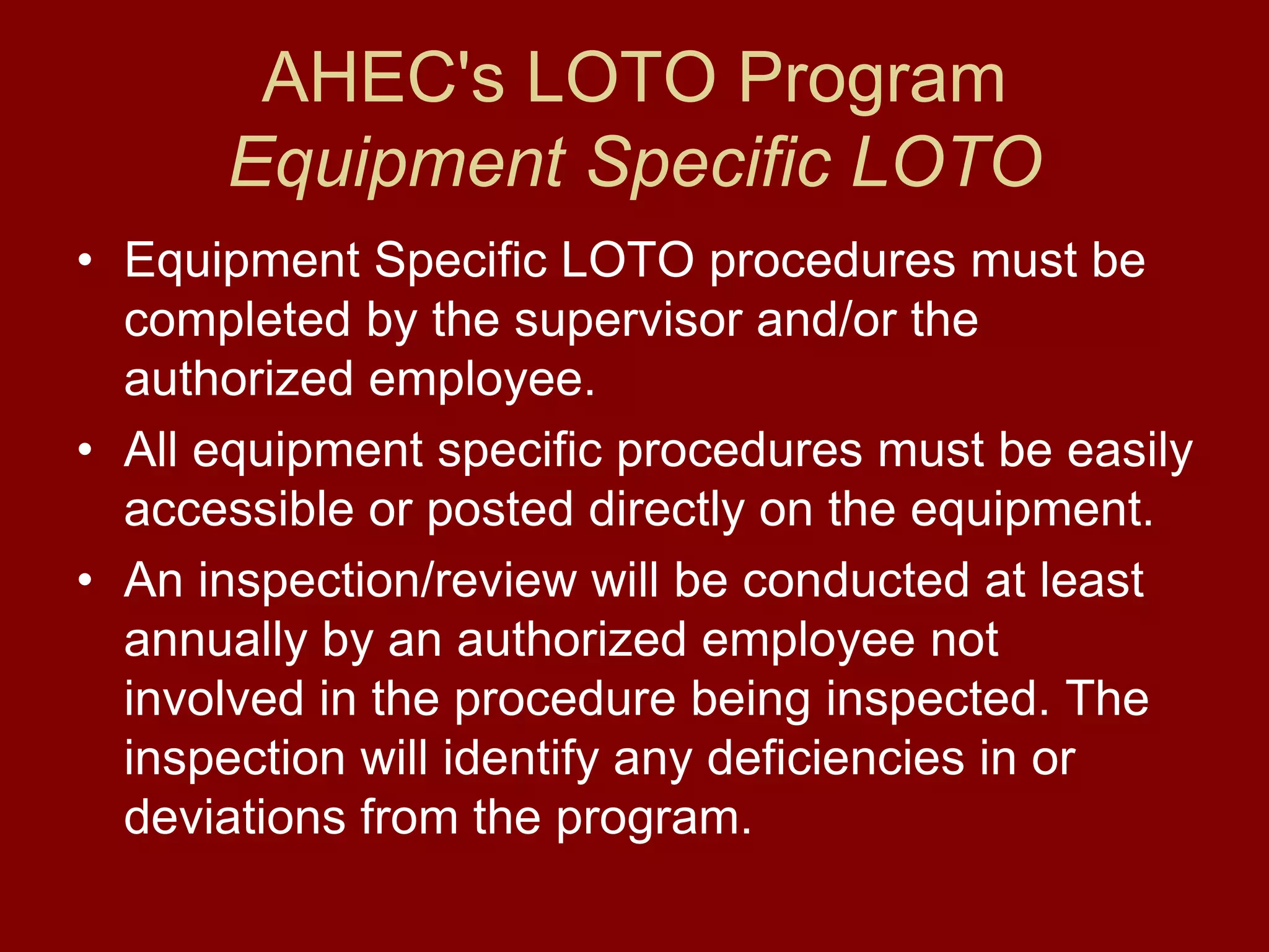 Lock Out Tag Out (LOTO) | PPTX