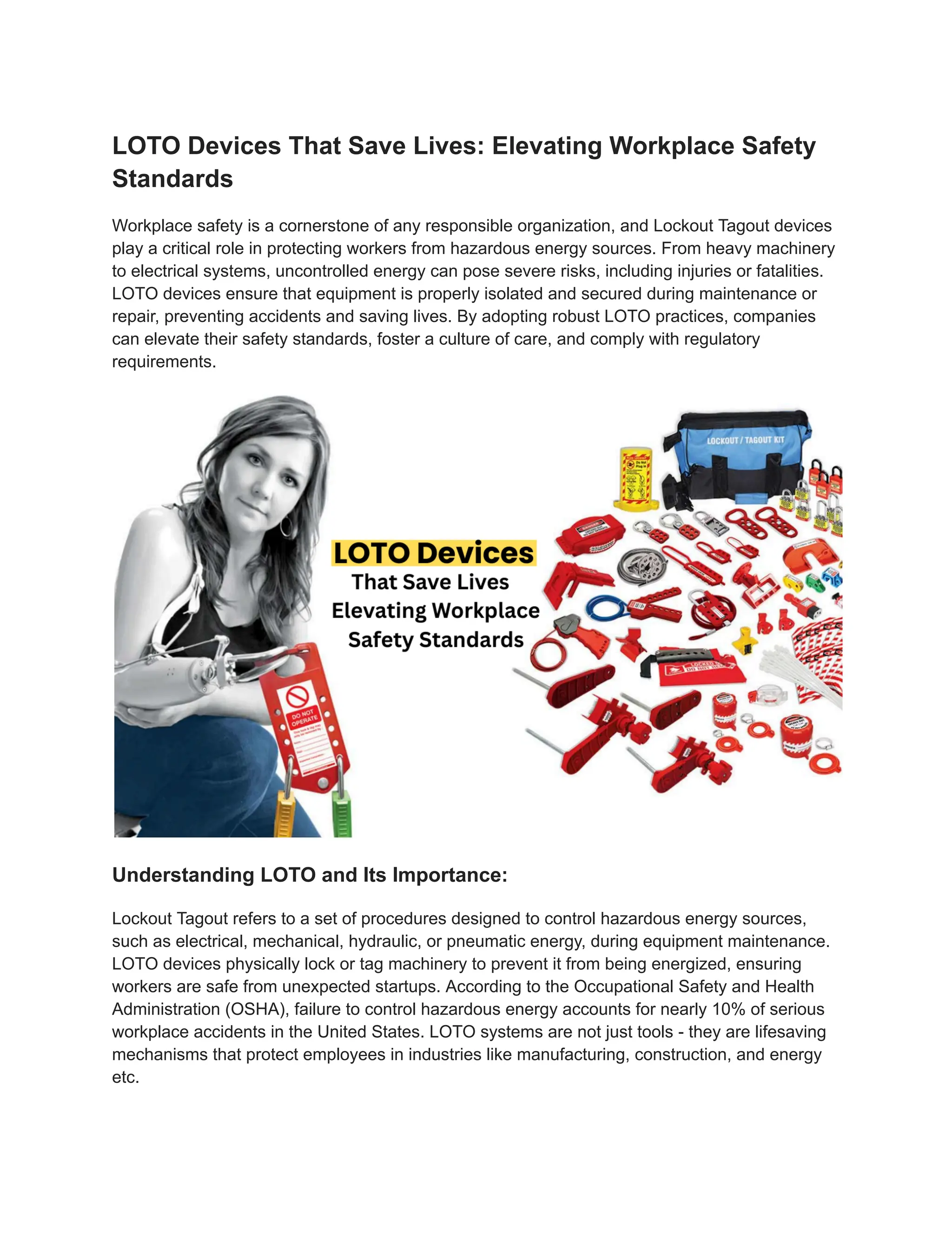 LOTO Devices That Save Lives: Elevating Workplace Safety Standards | PDF