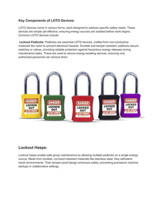 LOTO Devices That Save Lives: Elevating Workplace Safety Standards | PDF
