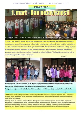 Lotos 11, list učenika OŠ Bužim | PDF