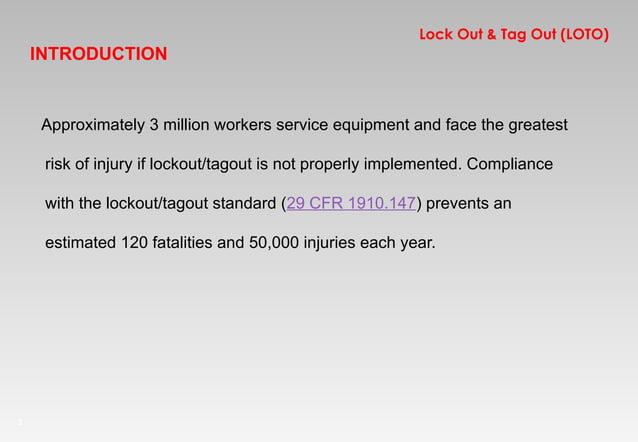 Lock Out Tag Out Presentation Loto Training How To Use Lock Out Tag