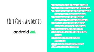 Lộ trình học lập trình Android, iOS cơ bản | PDF