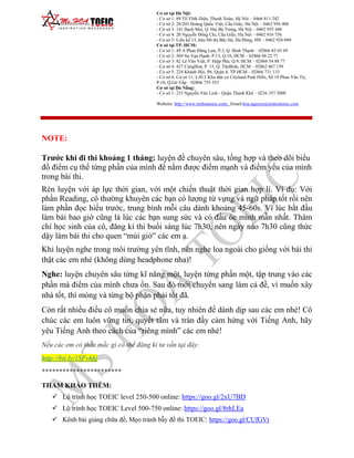 Lộ trình tự học TOEIC dành cho người mất gốc 2018.pdf | Free Download