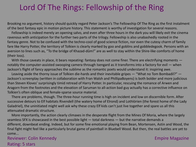 Lotr powerpoint | PPT