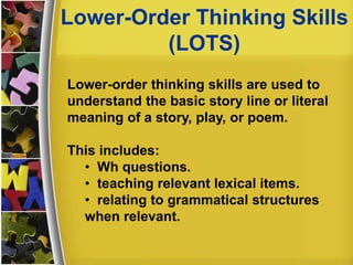 Lower Order of Thinking Skills and HOTS | PPT