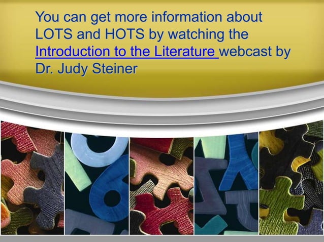 Lower Order of Thinking Skills and HOTS | PPT