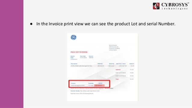 Lots and serial Number in Invoice Print Report on Odoo 13