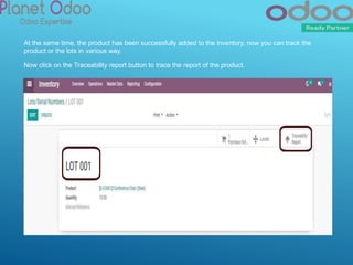 Lots and serial numbers in odoo | PPTX