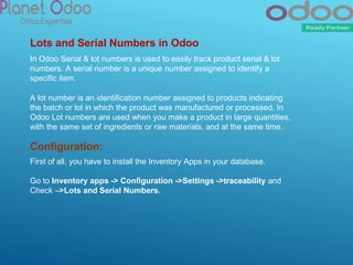 Lots and serial numbers in odoo | PPTX