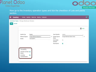 Lots and serial numbers in odoo | PPTX