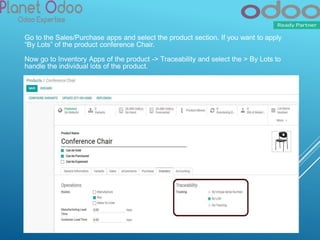 Lots and serial numbers in odoo | PPTX