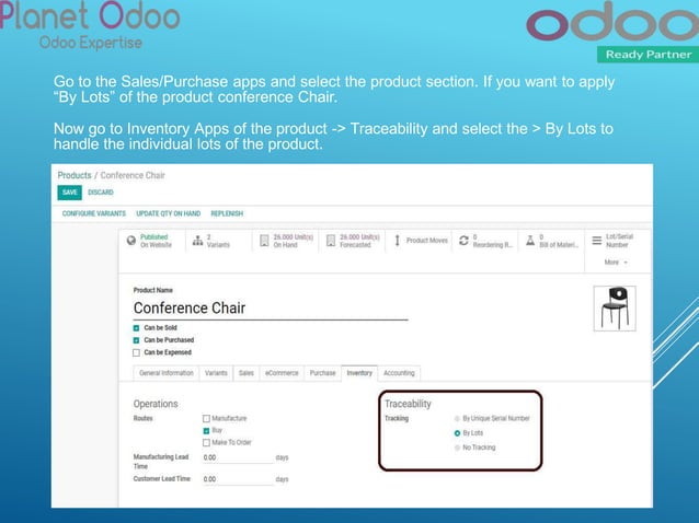 Lots and serial numbers in odoo | PPT