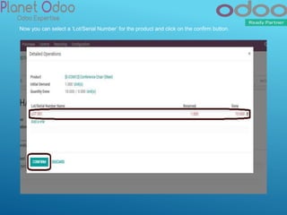 Lots and serial numbers in odoo | PPTX