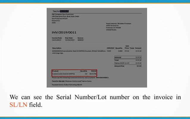 Lots and Serial Numbers on Invoices in Odoo 13 | PPT