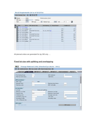 SAP CONSUMPTION BASED PLANNING LOT SIZE | DOCX