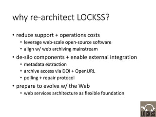 Lots of LOCKSS Keeping Stuff Safe: The Future of the LOCKSS Program | PPT