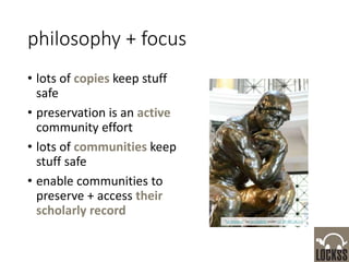 Lots of LOCKSS Keeping Stuff Safe: The Future of the LOCKSS Program | PPT