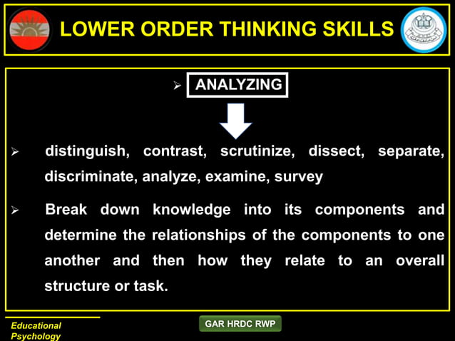 LOTS vs HOTS.pptx | Educational Assessment | Education