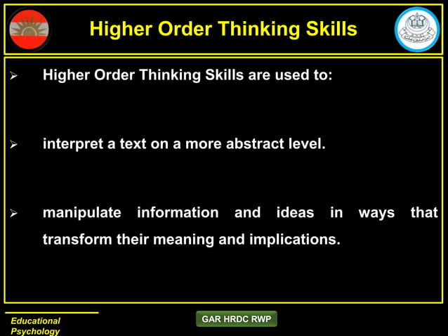 LOTS vs HOTS.pptx | Educational Assessment | Education