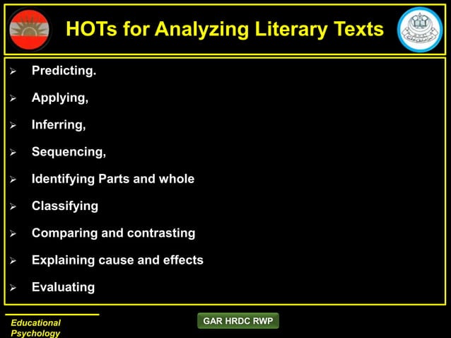 LOTS vs HOTS.pptx | Educational Assessment | Education