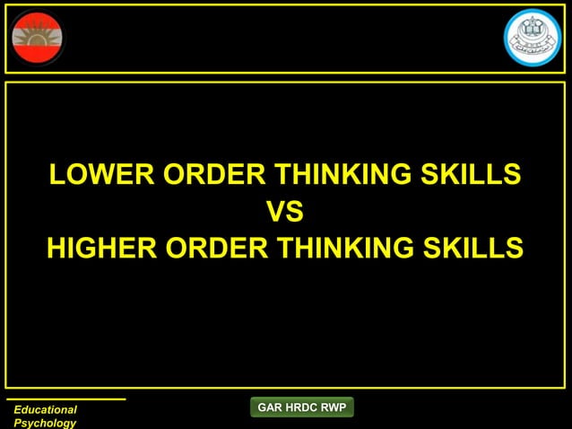 LOTS vs HOTS.pptx | Educational Assessment | Education