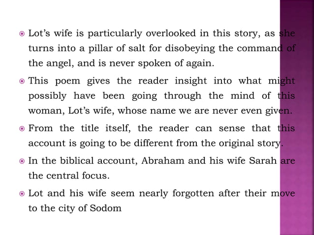 Lot's wife anna akhmatova | PPTX