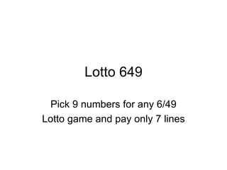 Lotto 649 | PPT