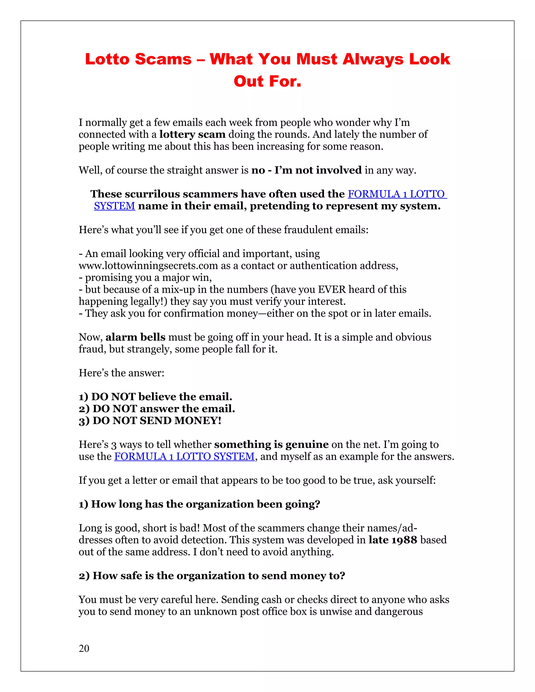 ‘LOTTO WINNING SECRETS – REVEALED By An MIT Professor’ | DOC