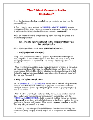 ‘LOTTO WINNING SECRETS – REVEALED By An MIT Professor’ | DOC
