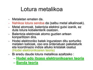 Lotura metalikoa eta_bere_propietateak | PPT