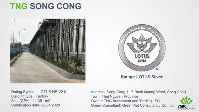 LOTUS green building case study - TNG Song Cong Factory | PPT