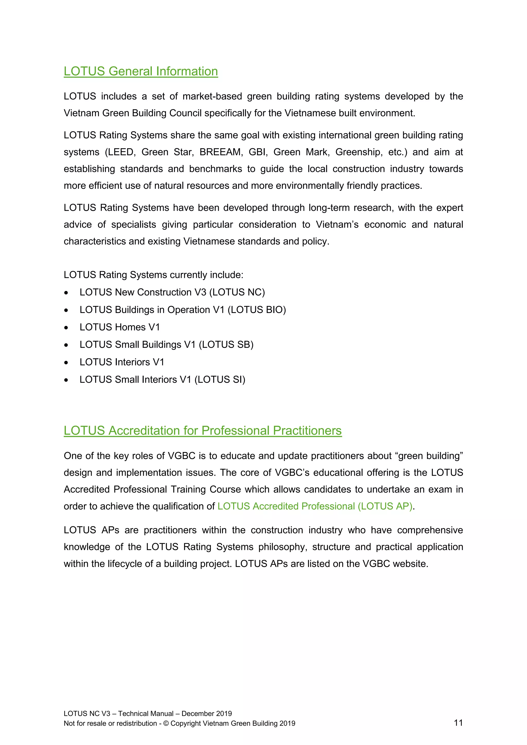Hệ thống tiêu chí công trình xanh LOTUS New Construction v3 - Technical ...