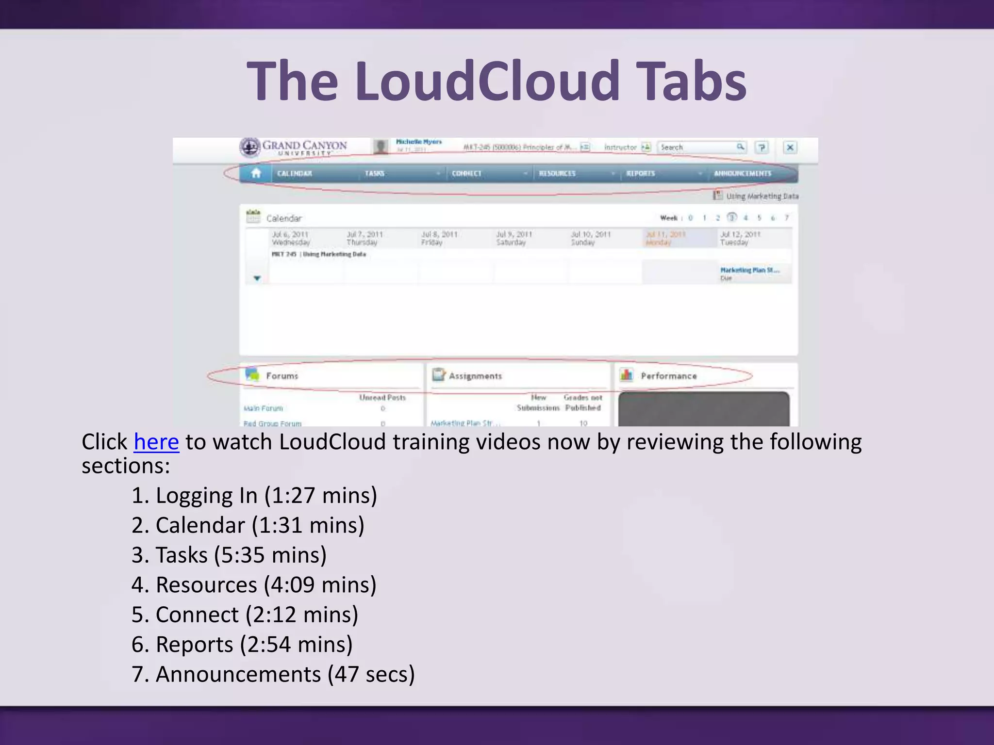 LoudCloud Orientation for Athletes | PPTX