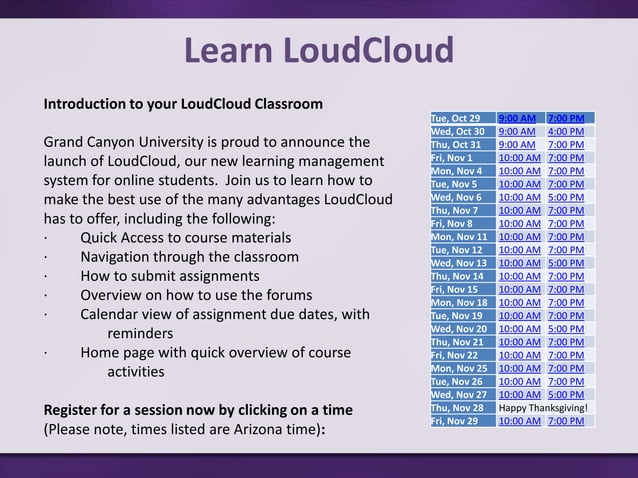 LoudCloud Orientation for Athletes | PPT