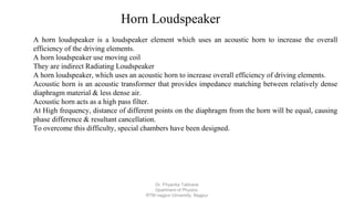 Loudspeaker- direct radiating type and horn type.pptx