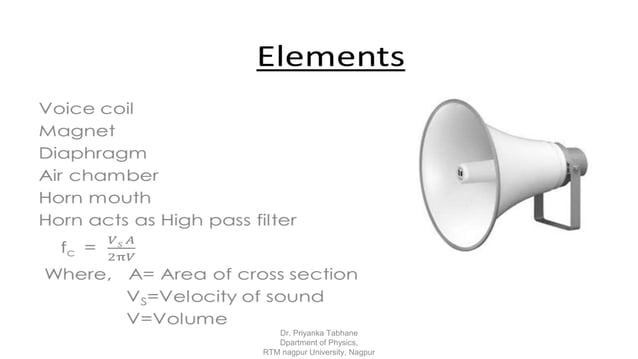 Loudspeaker- direct radiating type and horn type.pptx | Digital Audio ...