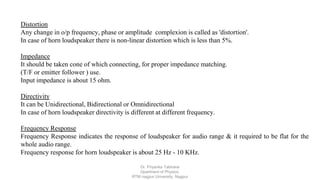 Loudspeaker- direct radiating type and horn type.pptx