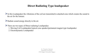 Loudspeaker- direct radiating type and horn type.pptx