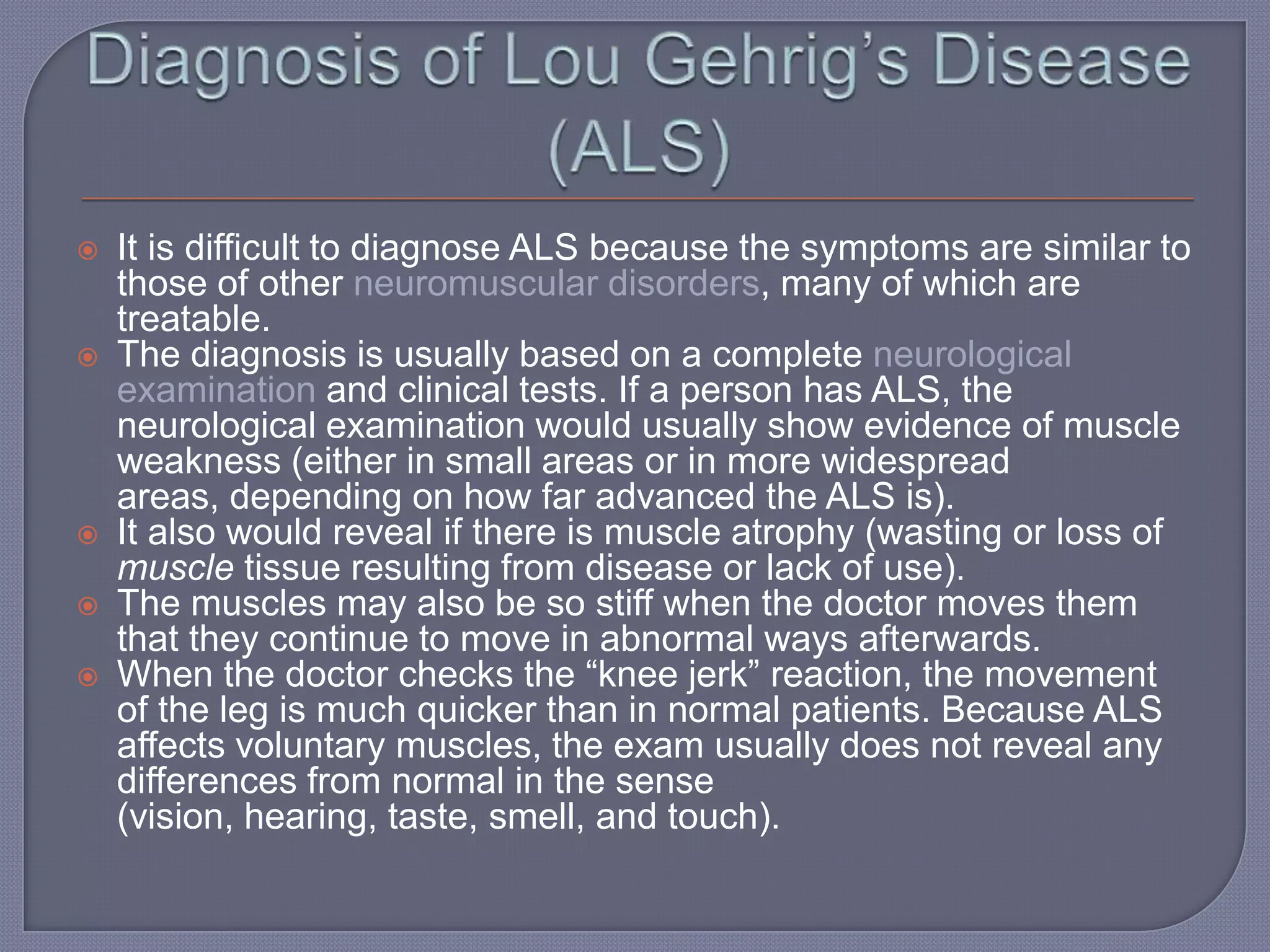 Lou Gehrig’S Disease (Als) | PPTX