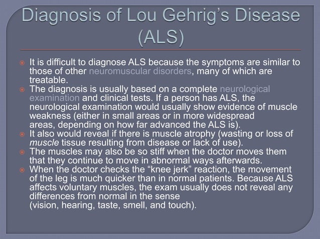 Lou Gehrig’S Disease (Als) | PPTX | Physical Therapy | Wellness