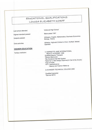 Louisa korff | PDF | Career Advice | Careers