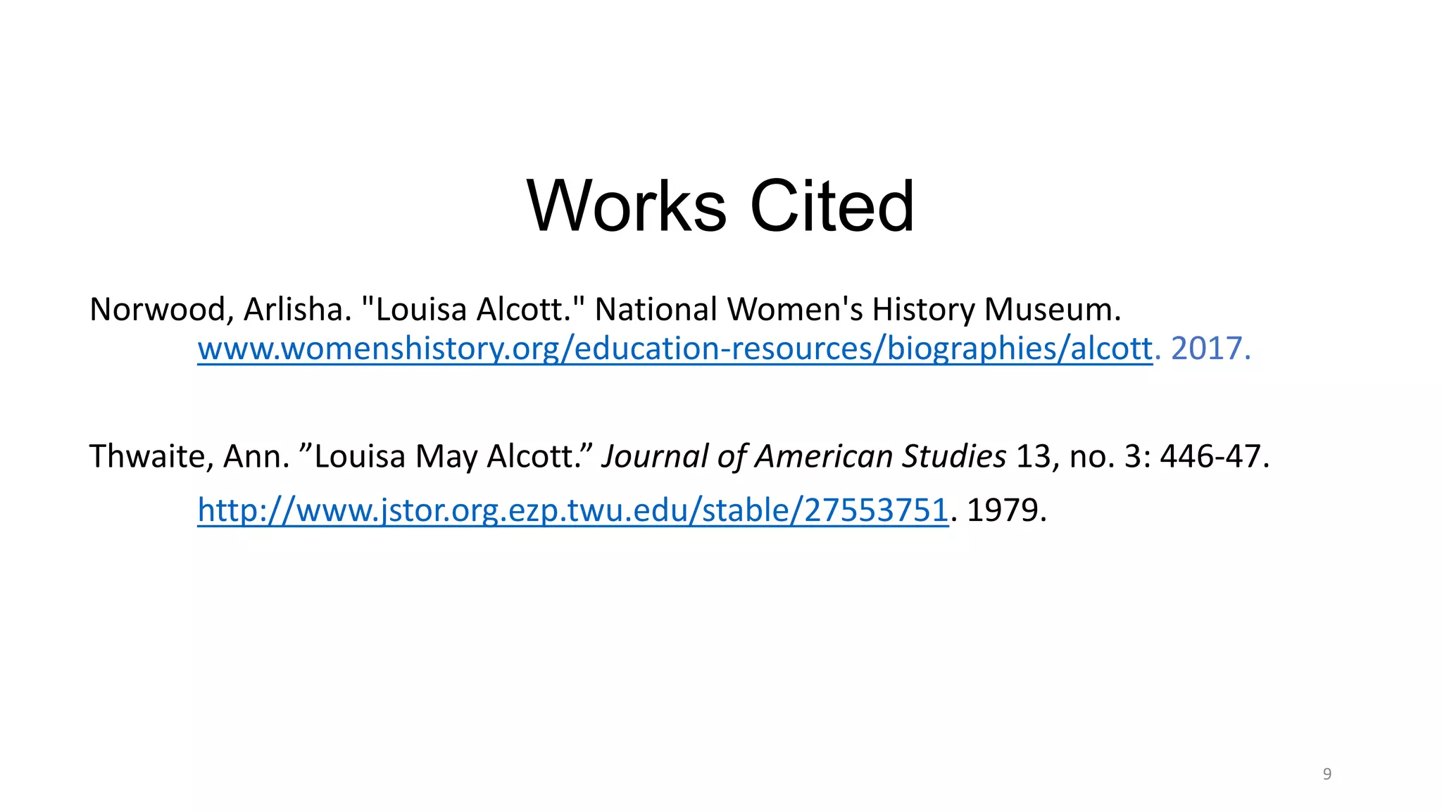 Louisa may alcott presentation | PPTX