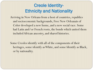 Louisiana Creole Heritage Presentation | PDF