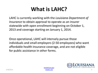Louisiana Health Cooperative (LAHC) overview | PPT