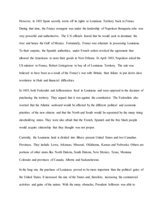 Louisiana purchase | DOCX