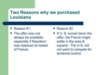 Louisiana Purchase Use With Worksheet | PPT